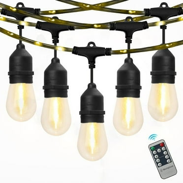 EcoScapes by Enbrighten 48' Outdoor LED Café String Lights, 24 Bulbs ...