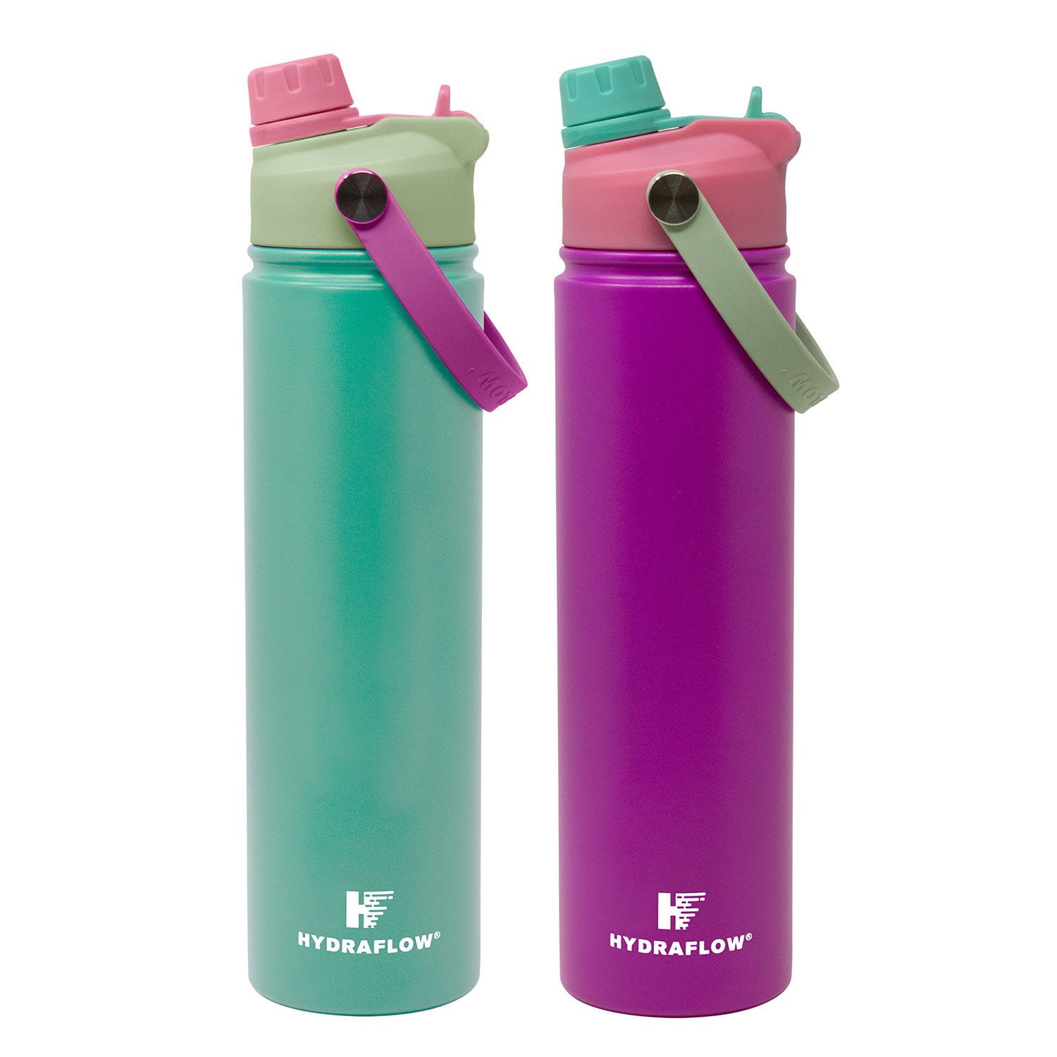 Hydraflow 25-oz. Double Wall Stainless Steel Water Bottle with Dual Lid ...