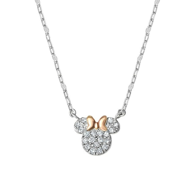 Disney 0.19 CT. T.W. Diamond Minnie Mouse Necklace in 14K Gold ...