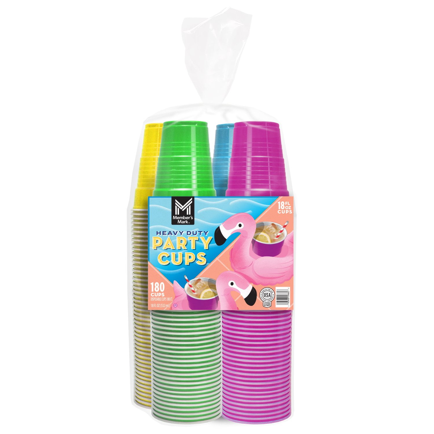 Member's Mark Premium Quality Cups, Summer Colors, 18 oz., 180 ct ...