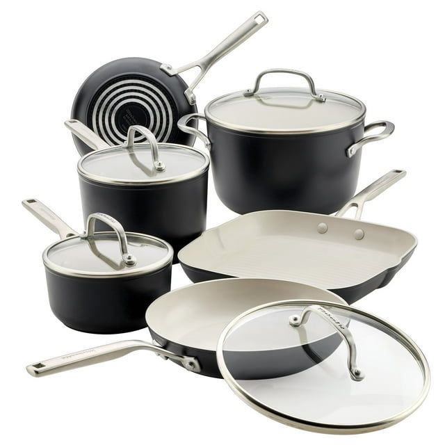 KitchenAid 10-Piece Hard-Anodized Ceramic Induction Cookware Set ...