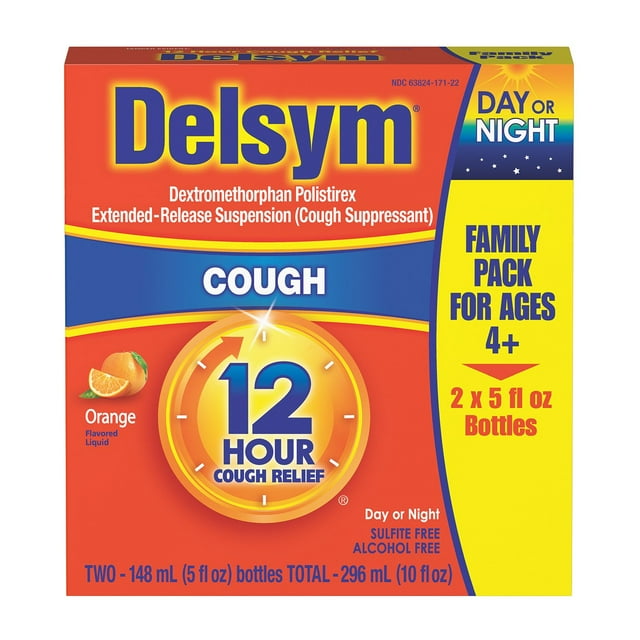 Delsym 12-Hr. Cough Relief Liquid, Orange 2 pk., 5 fl. oz./pk ...