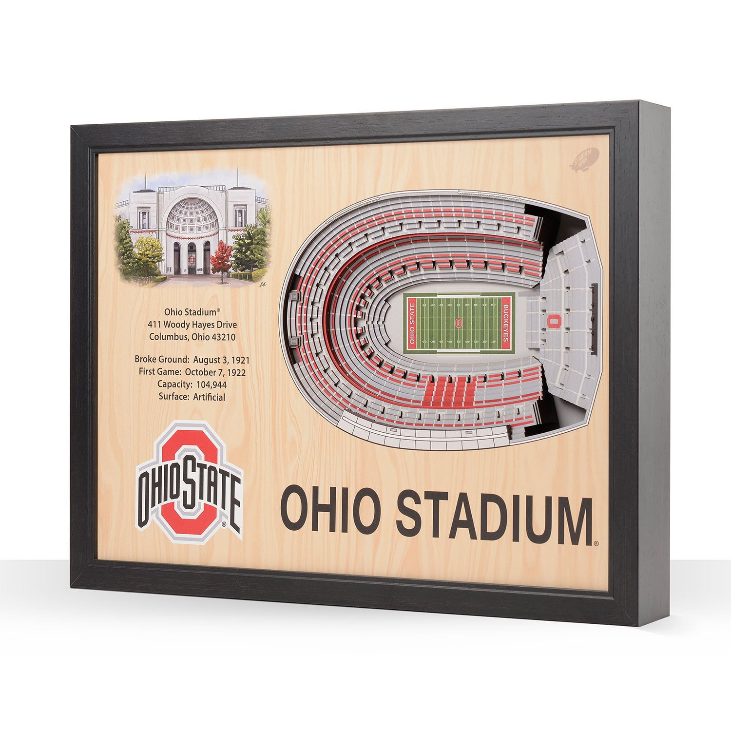YouTheFan Ohio State Buckeyes 25-Layer Football Stadium View 3D Wall ...