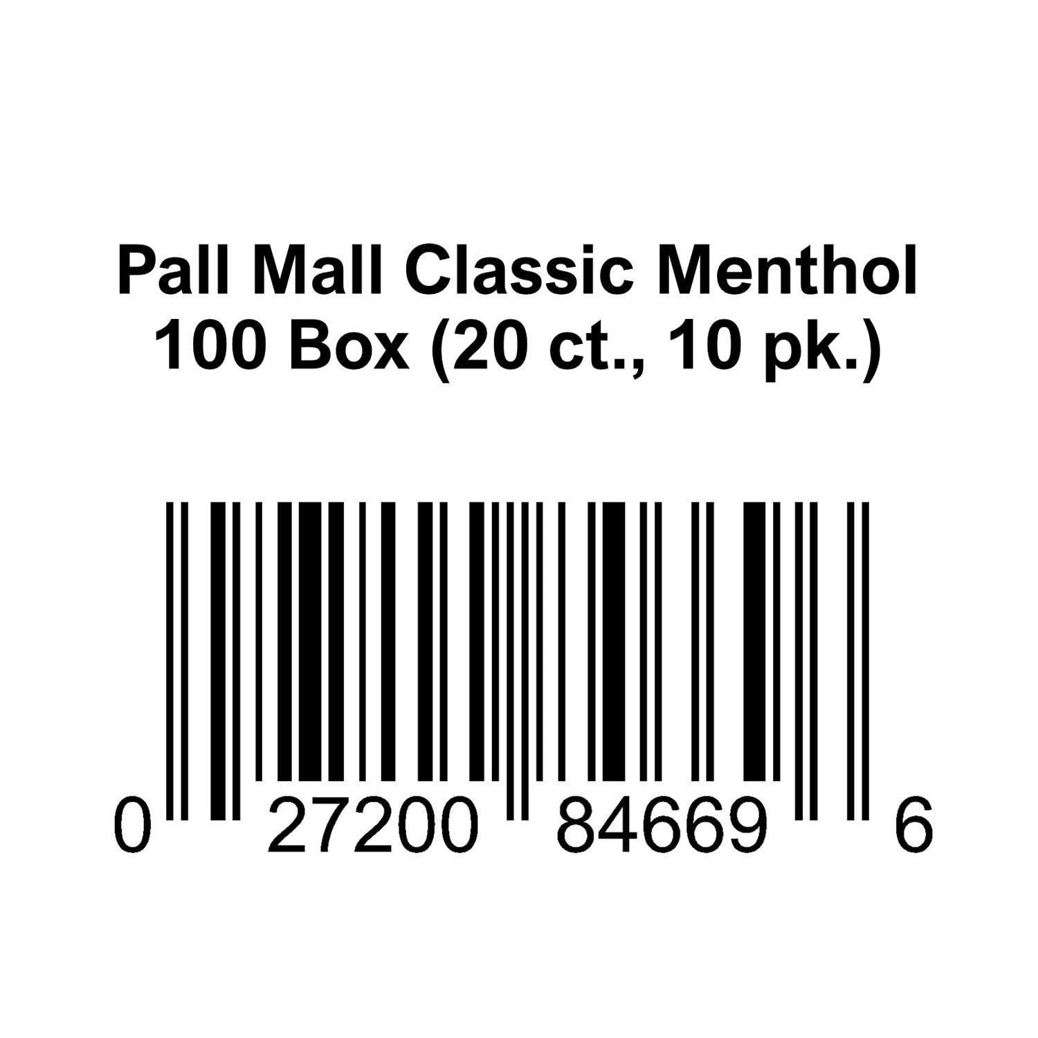 Pall Mall Classic Menthol 100 Box (20 ct., 10 pk.) - Samsclub.com