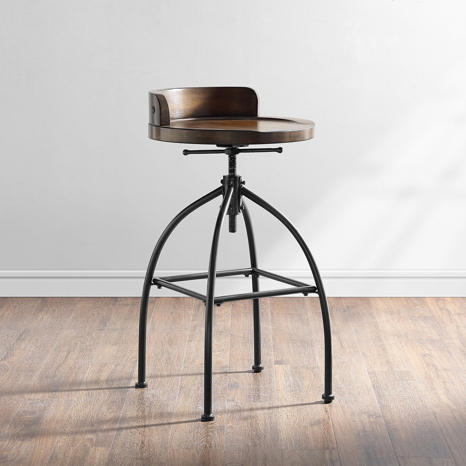 Crosley Furniture Edison Adjustable Height Swivel Stool, Natural ...