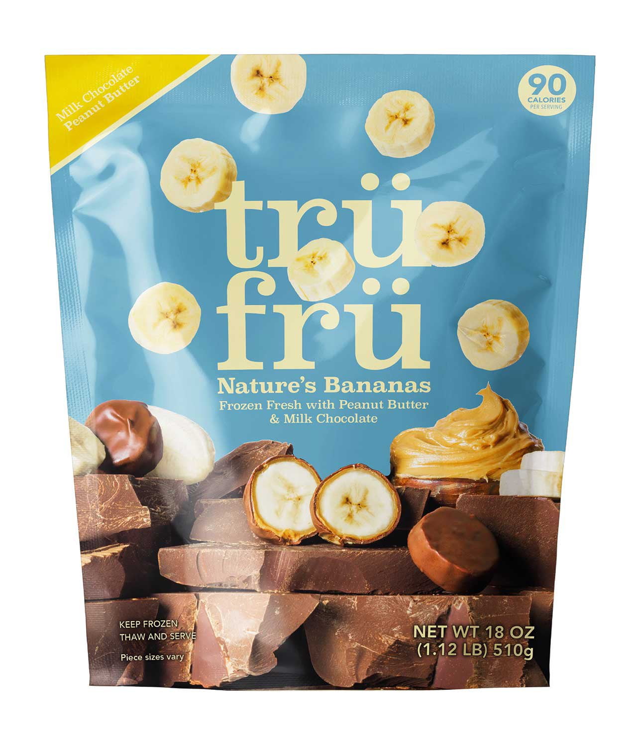 Tru Fru Bananas in Peanut Butter & Milk Chocolate, Frozen, 18 oz ...