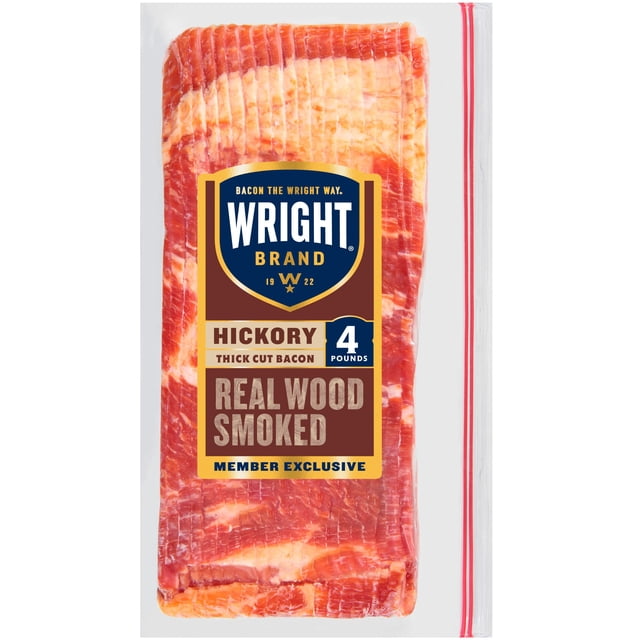 Wright Brand Thick Cut Bacon, Hickory Smoked 4 lbs. - Samsclub.com