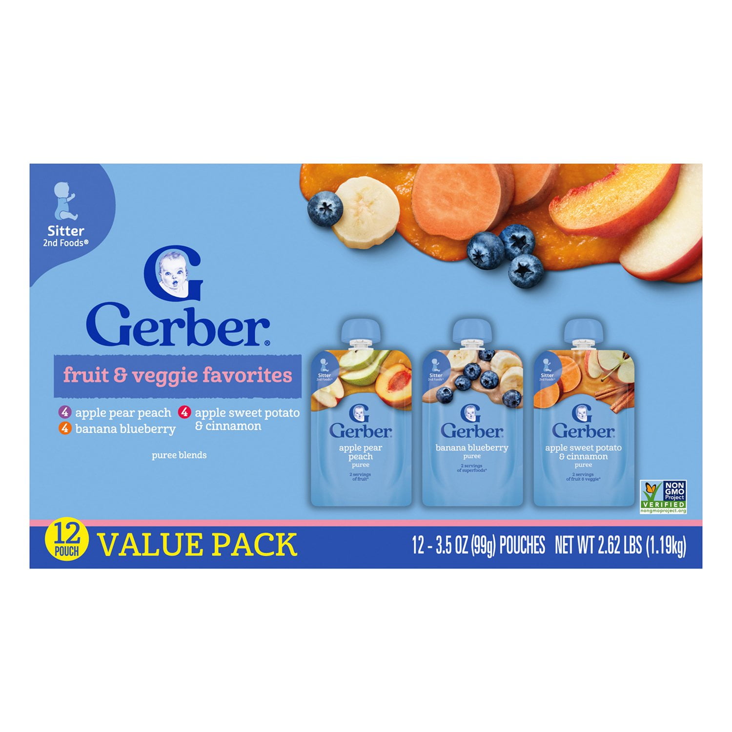 Gerber Toddler Pouch Variety Pack, 3.5 oz., 12 ct. - Samsclub.com