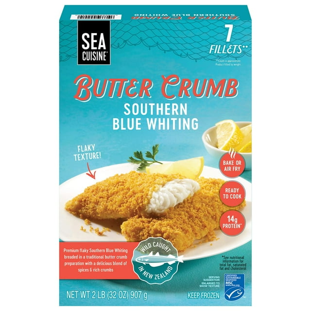Sea Cuisine Wild Caught Butter Crumb Southern Blue Whiting Fish, Frozen ...