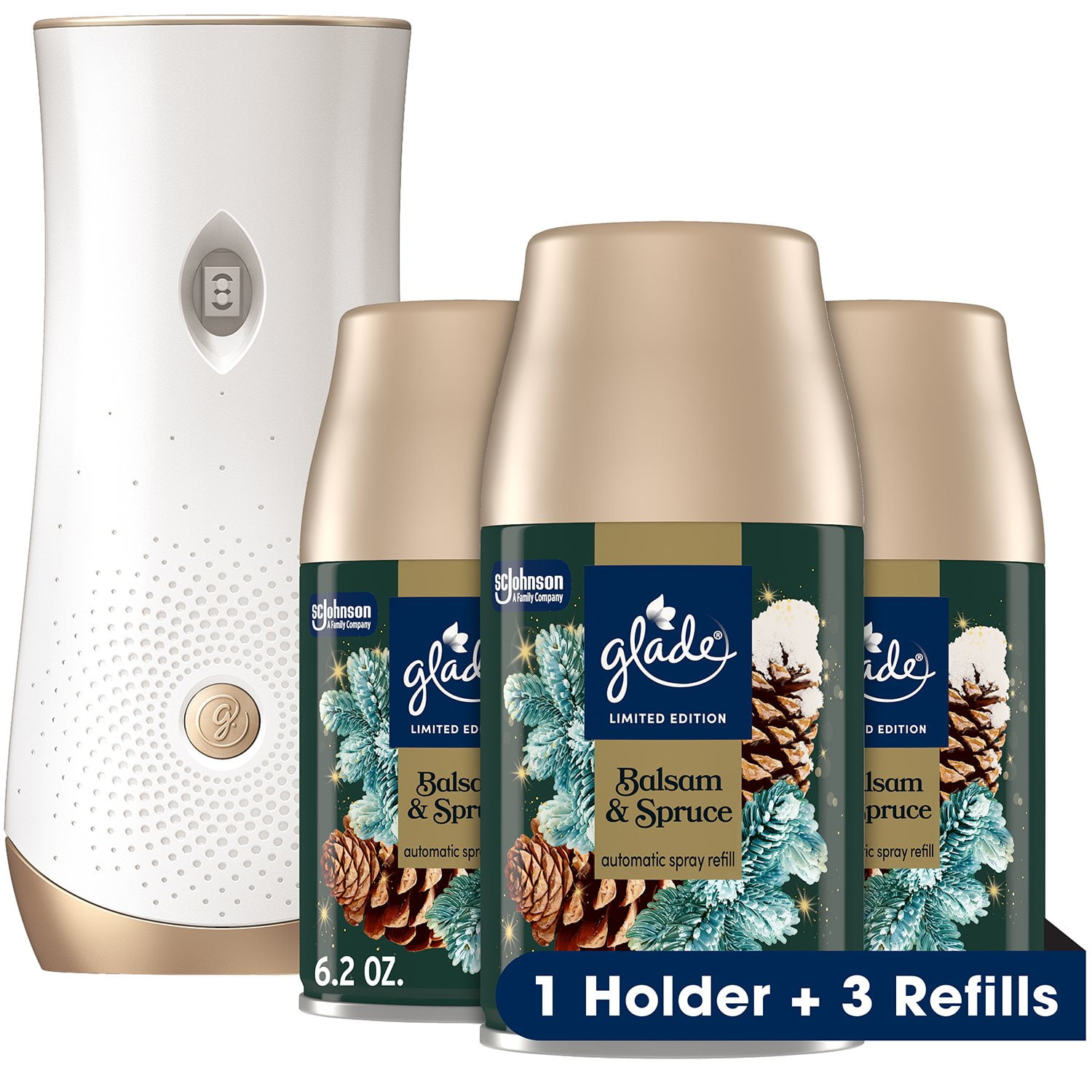 Glade Automatic Spray Air Freshener, Balsam & Spruce, 1 Device + 3 refills - Samsclub.com