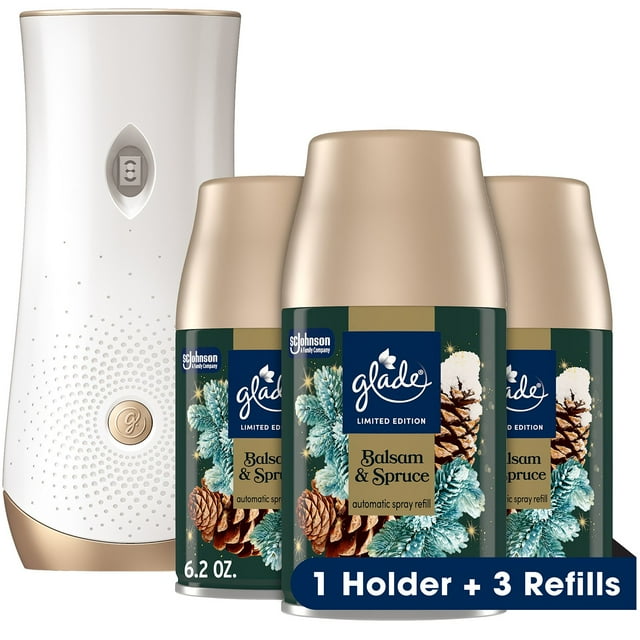 Glade Automatic Spray Air Freshener, Balsam & Spruce, 1 Device + 3 ...