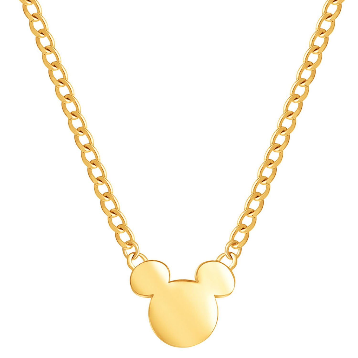 Disney Mickey or Minnie Mouse Chain Pendant Necklace in 14K Gold ...