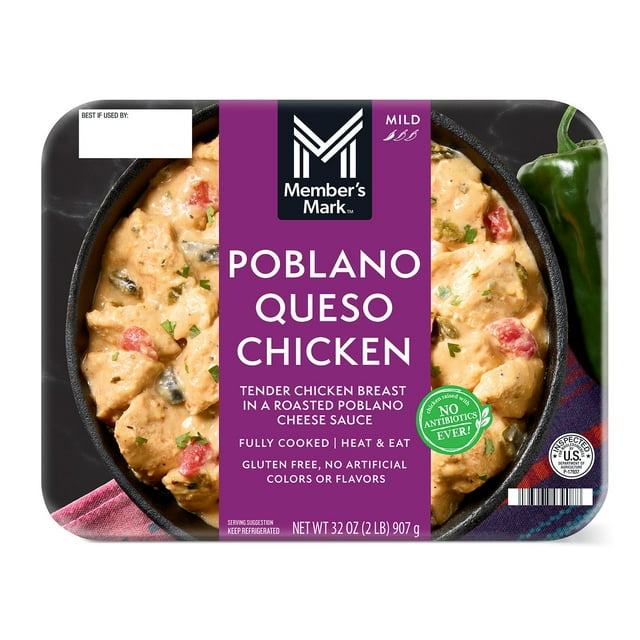 Member's Mark Fully Cooked Mild Poblano Queso Chicken, 32 oz ...