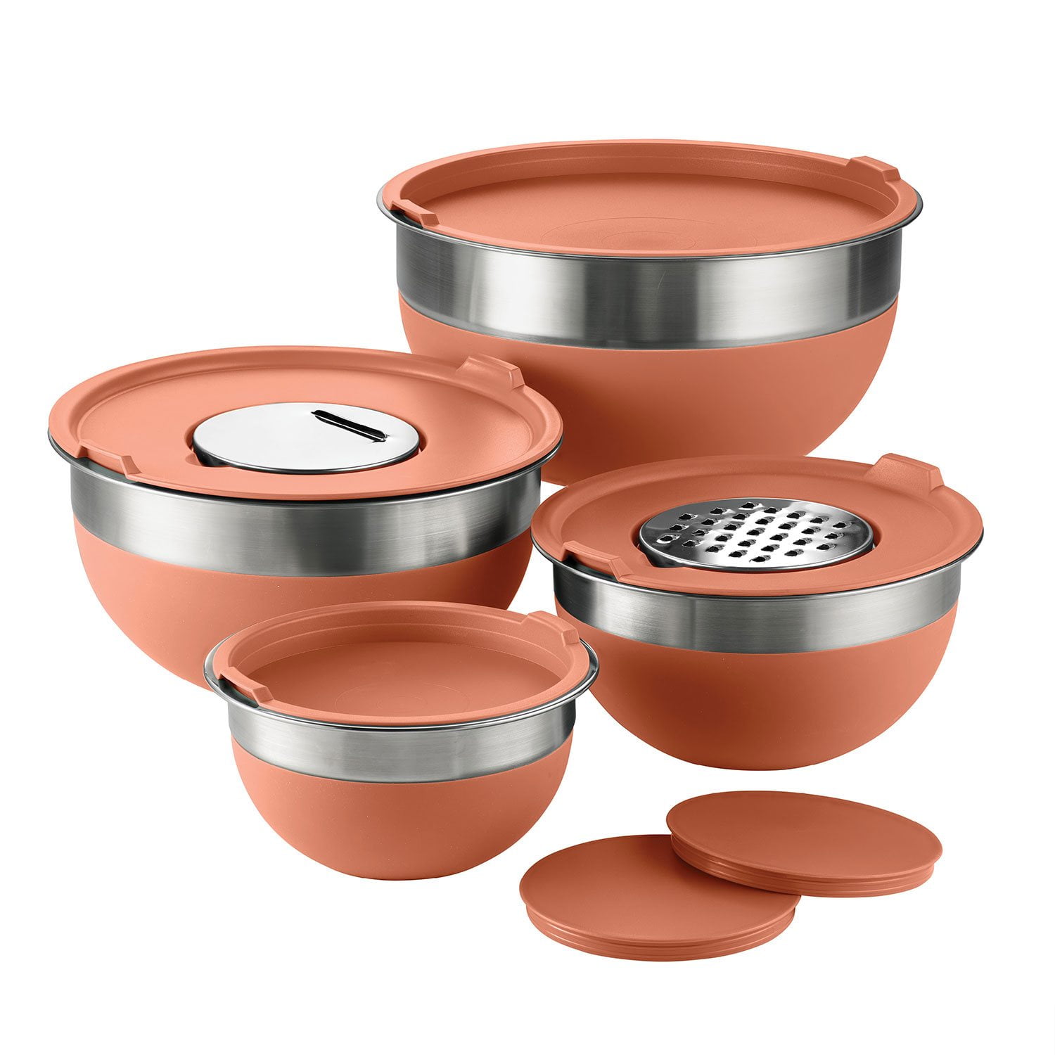 Tramontina 10-Piece Stainless Steel Mixing Bowls, Covers & Graters ...