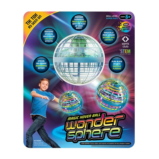 Wonder Sphere Magic Hover Ball Rainbow Edition with LED Lights ...