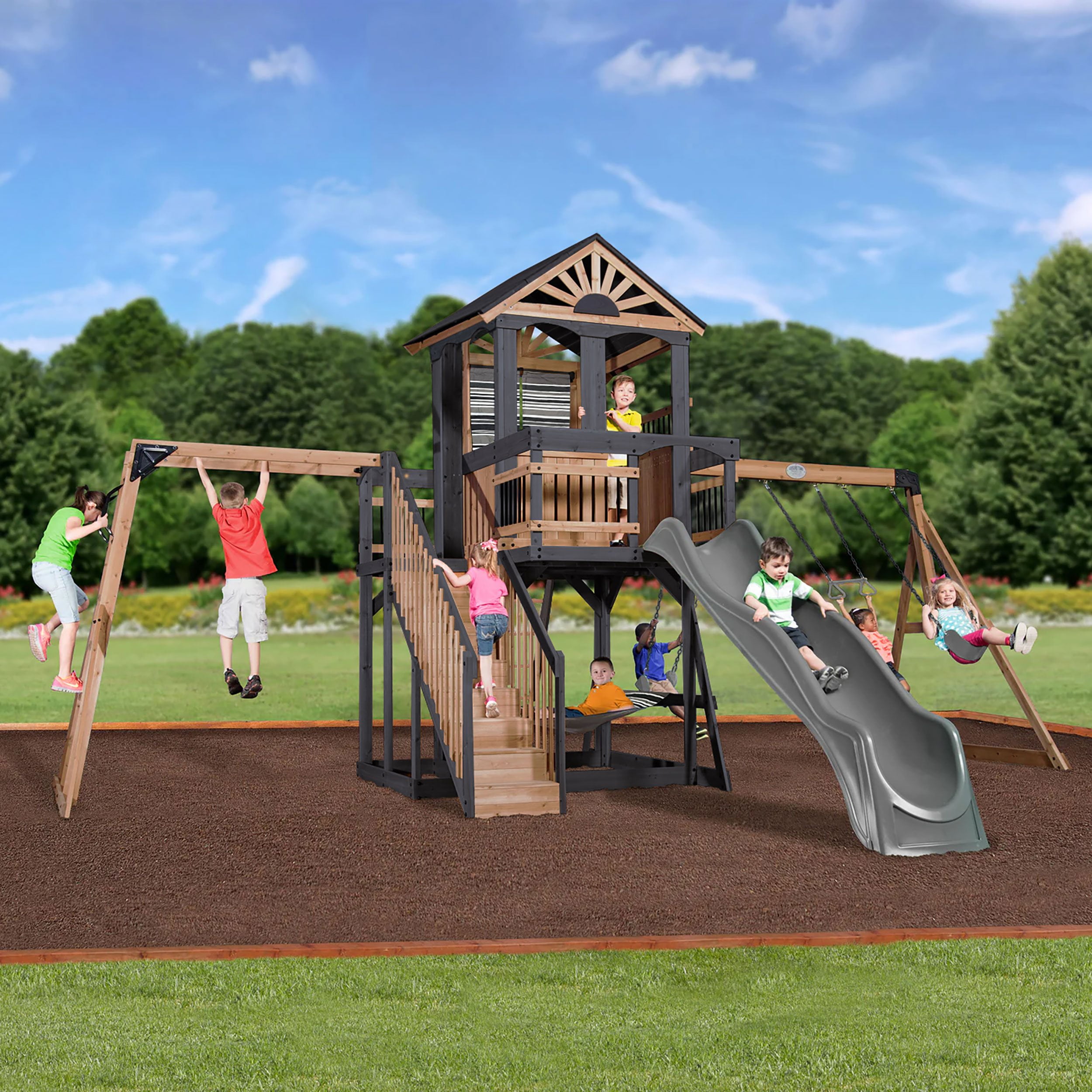 Backyard Discovery Oceanview II Cedar Wood Swing Set - Samsclub.com