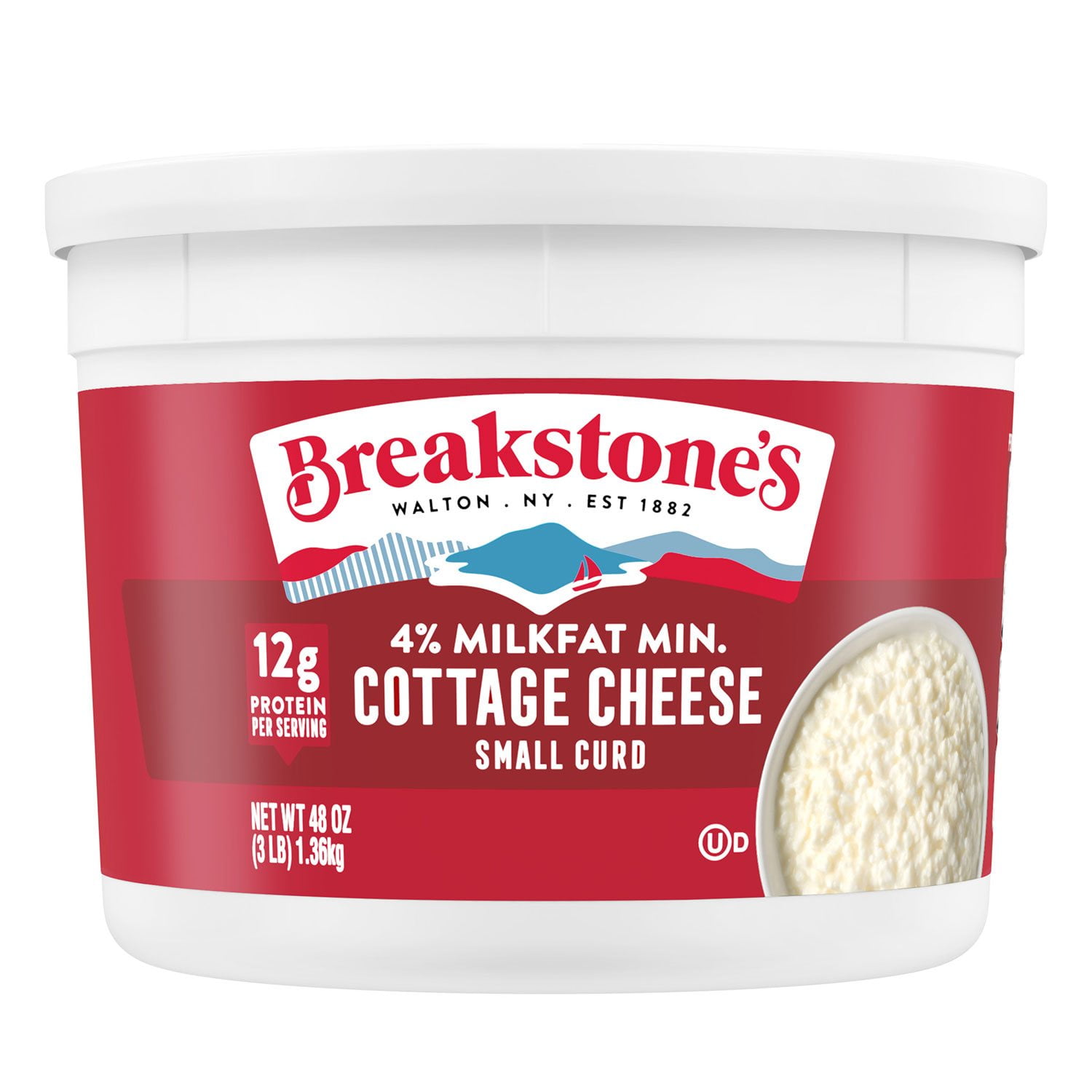 Breakstone's Lowfat Small Curd Cottage Cheese with 4% Milkfat, 48 oz ...