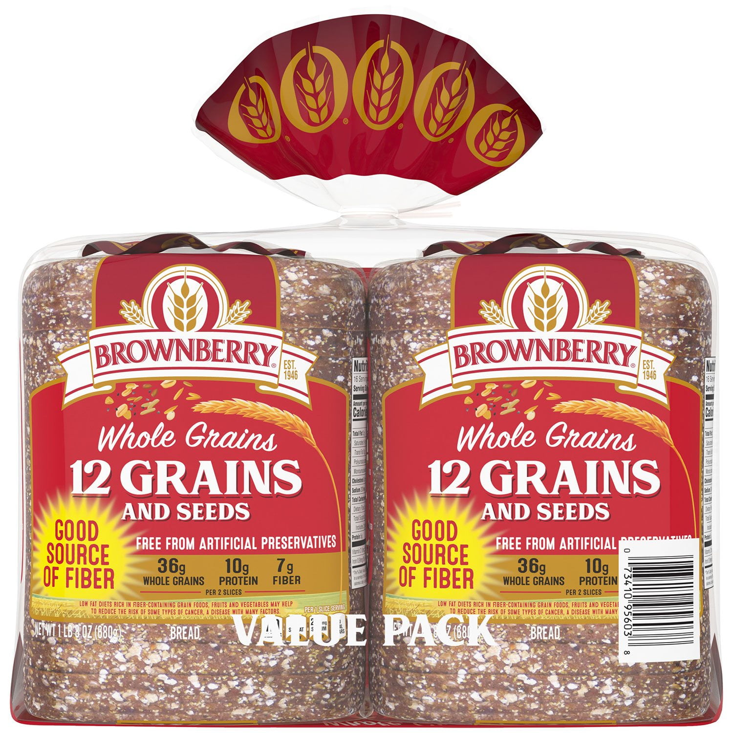 Brownberry Whole Grains 12 Grain Bread 24oz, 2pk - Samsclub.com