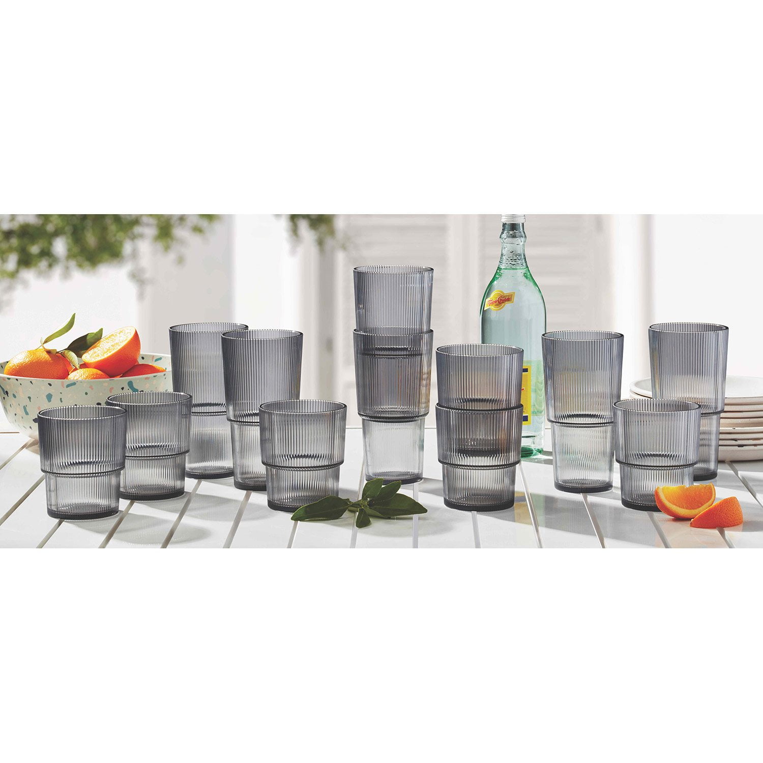 Member's Mark 12-Piece Shatterproof Ribbed Drinkware Set - Samsclub.com