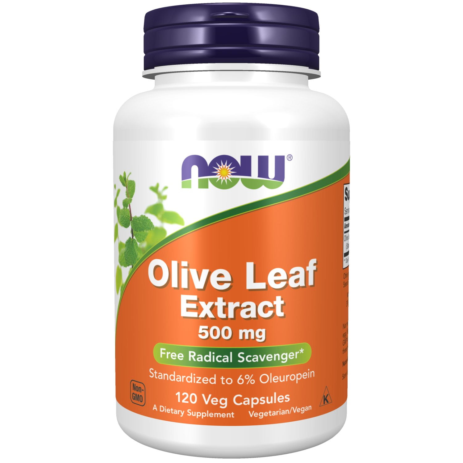NOW Supplements Olive Leaf Extract 500 mg., Free Radical Scavenger ...