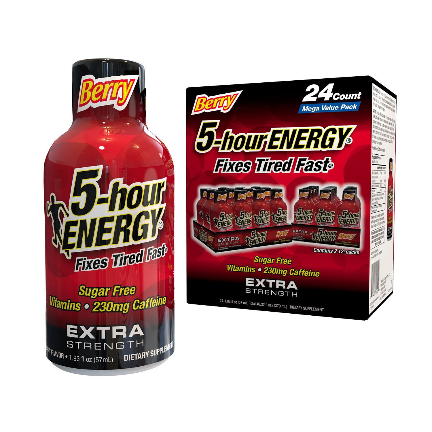 5-hour ENERGY Shot, Extra Strength, Berry 1.93 oz., 24 pk. - Samsclub.com