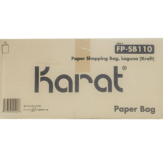 Karat Kraft Paper Bags with Twisted Handles, Medium (250 ct ...