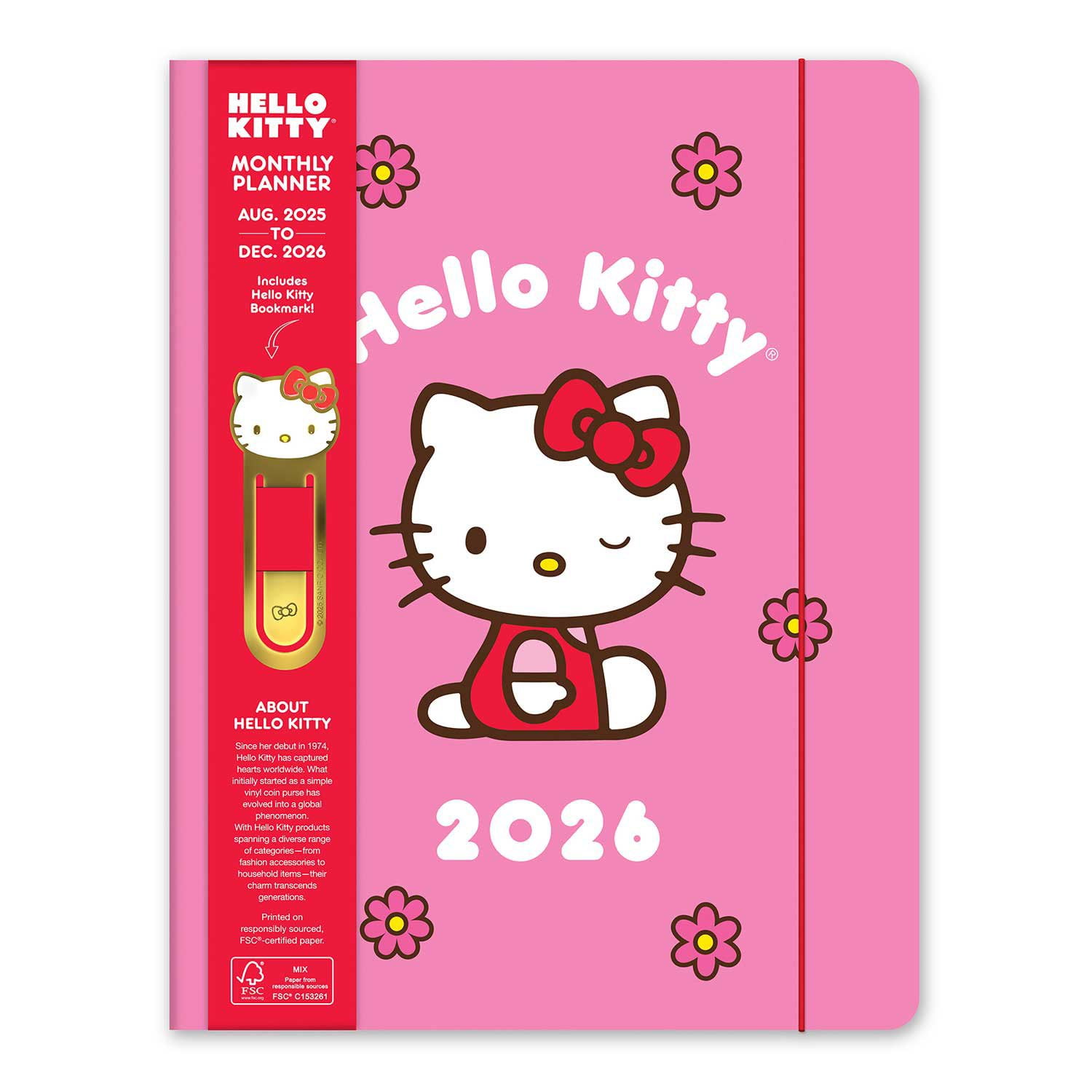 2026 Hello Kitty Playful Pink Just Right Monthly Planner with Enamel ...