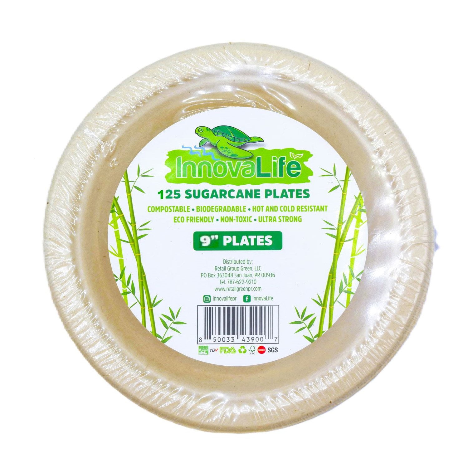 Innova Life Compostable Sugarcane Plates, 9", 125 ct. - Samsclub.com