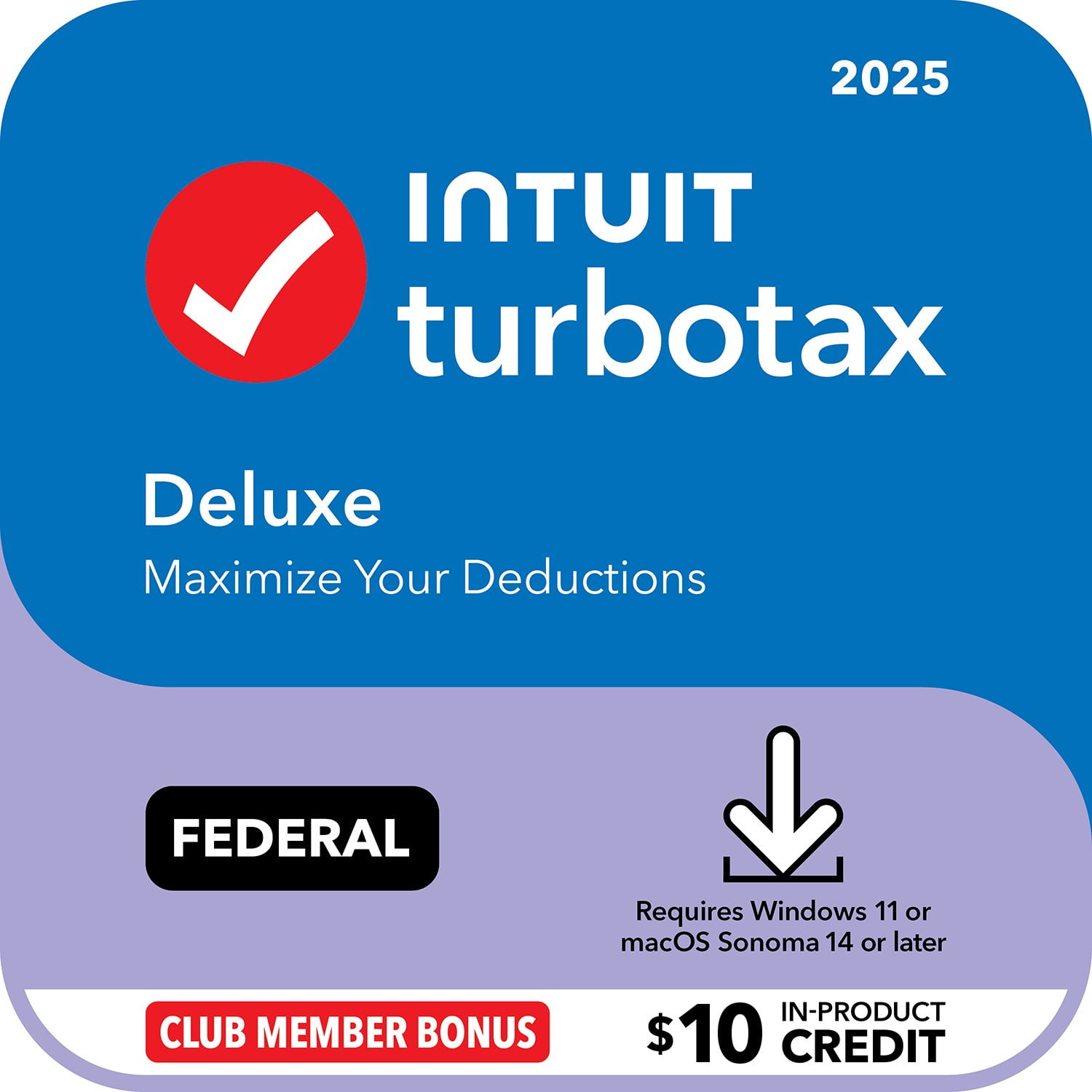 TurboTax Desktop Deluxe 2025 Email Delivery, Federal Return Only ...
