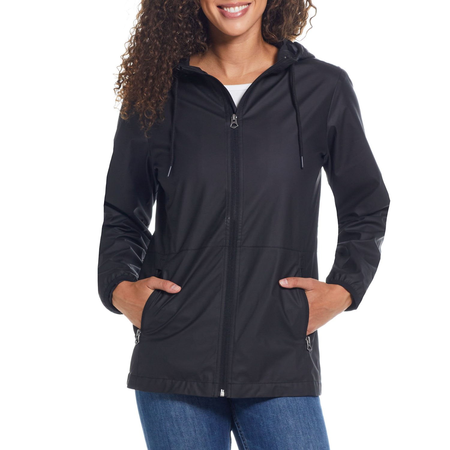 WP Weatherproof Women's Casual Lightweight Hooded Rain Jacket ...