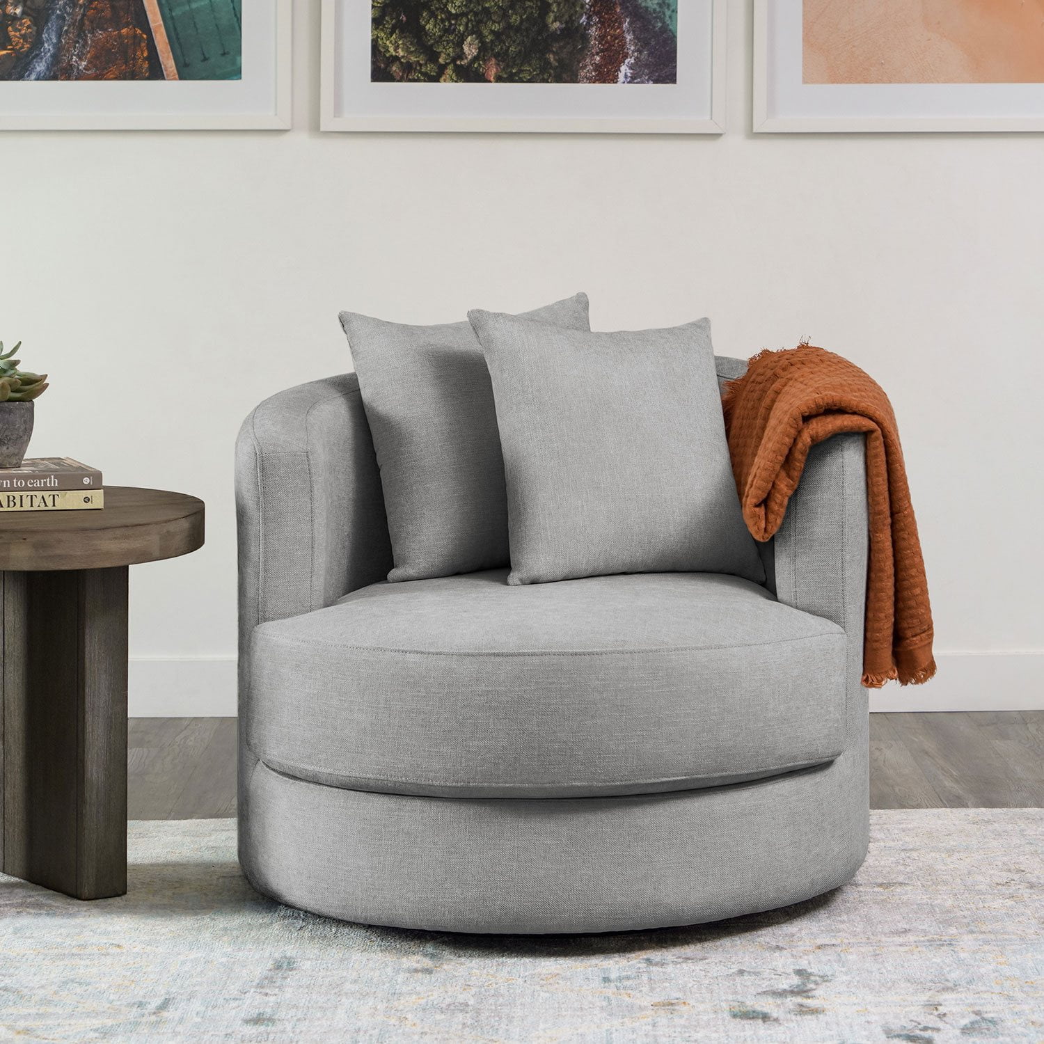 Elliot Oversized Moon Swivel Chair