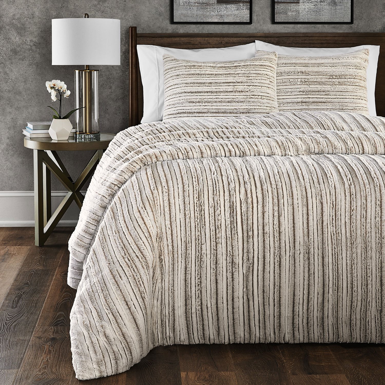 Member's Mark Faux Fur Down Alternative Comforter Set, Assorted Sizes ...