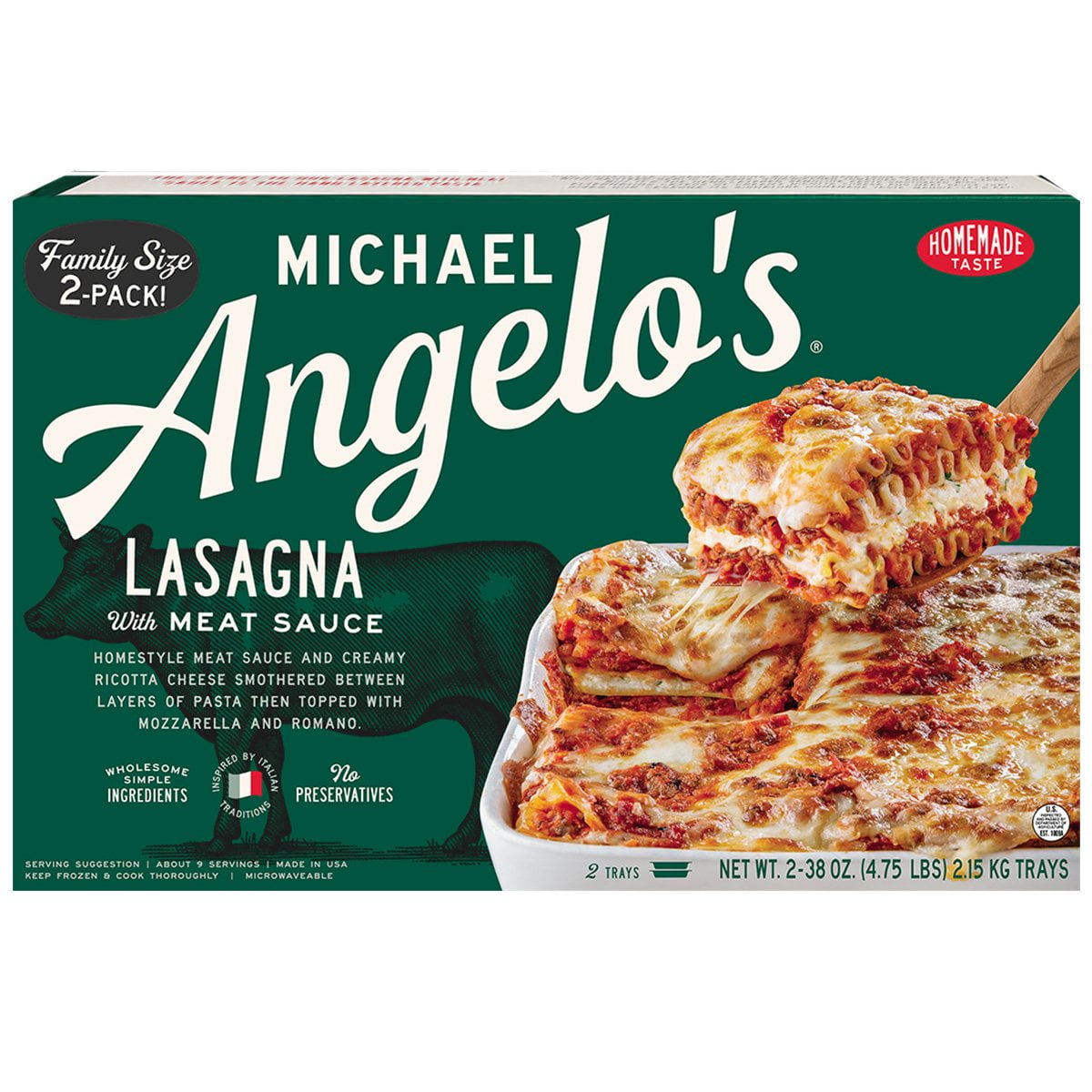 Michael Angelo's Lasagna with Meat Sauce (38 oz., 2 pk.) - Samsclub.com