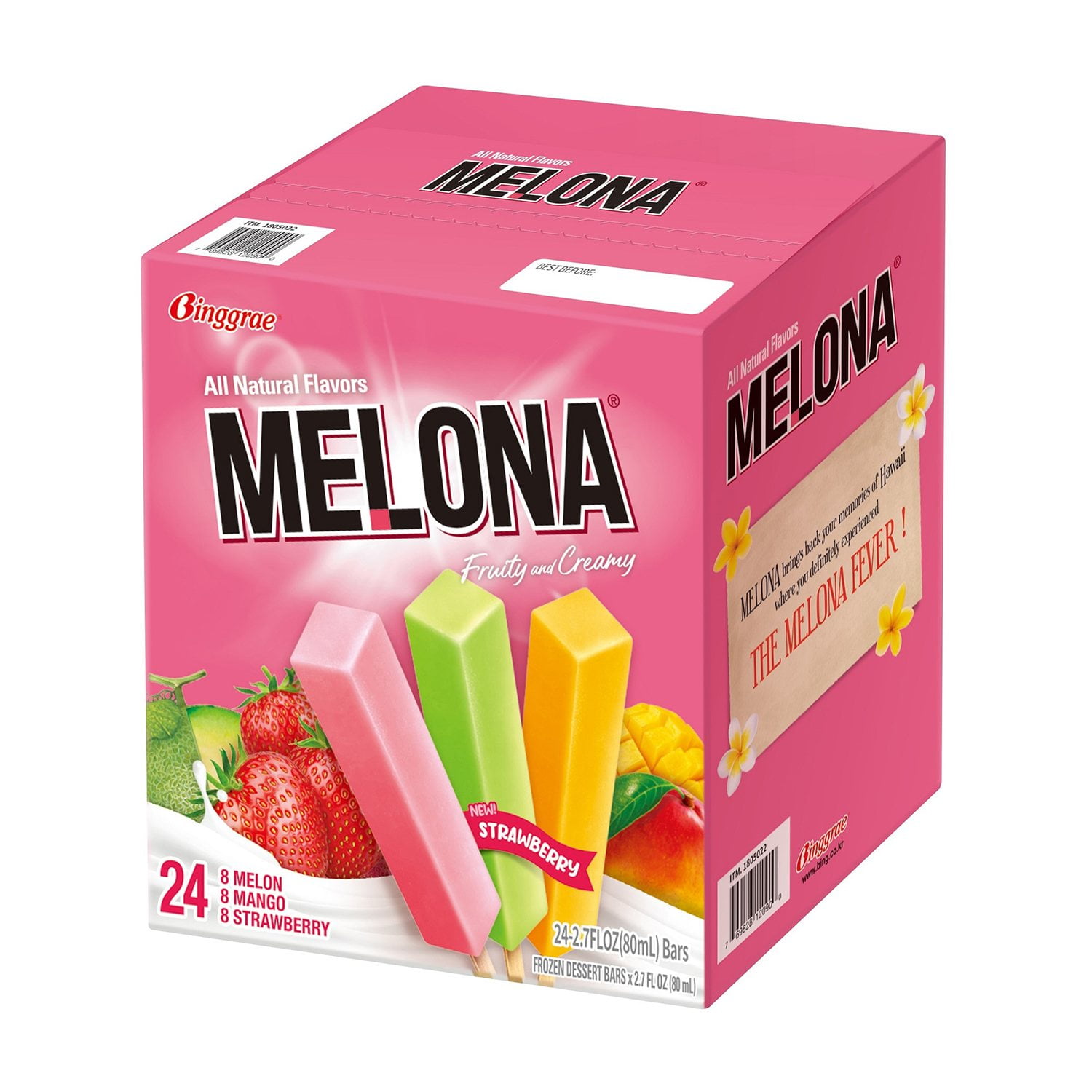 Binggrae Melona Fruity Ice Cream Bars Variety Pack Frozen 2 7 Fl Oz