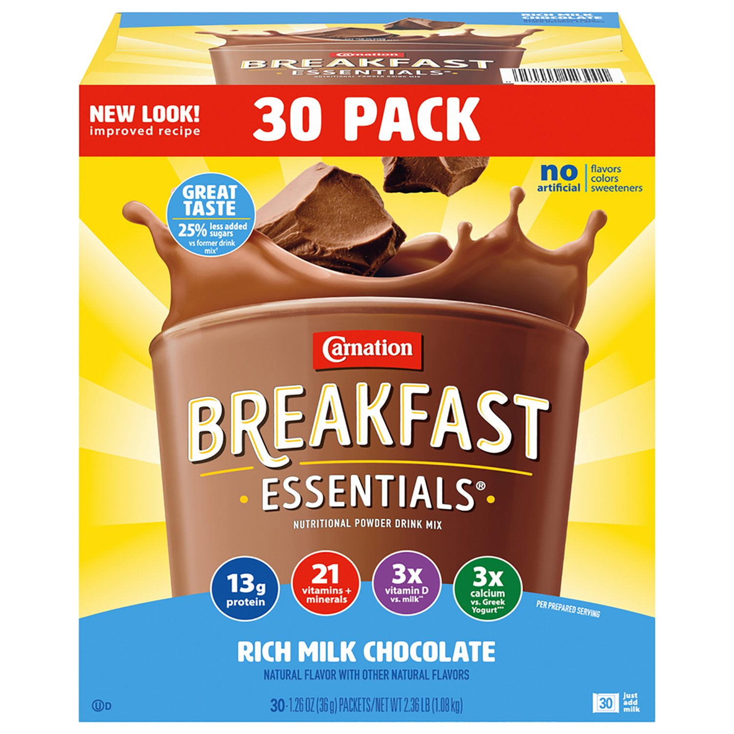 Carnation Breakfast Essentials Nutritional Powder Drink Mix, Chocolate ...