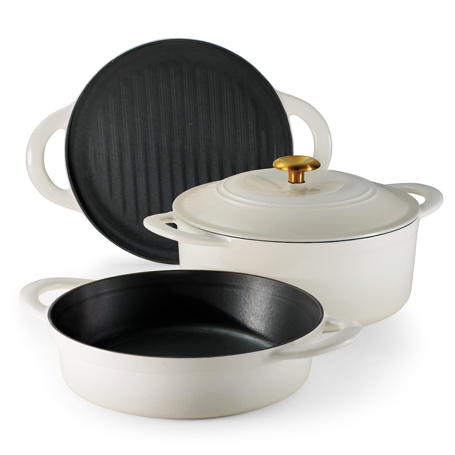 Tramontina 4-Piece Stackable Enamel Cast Iron Cookware Set (Choose ...