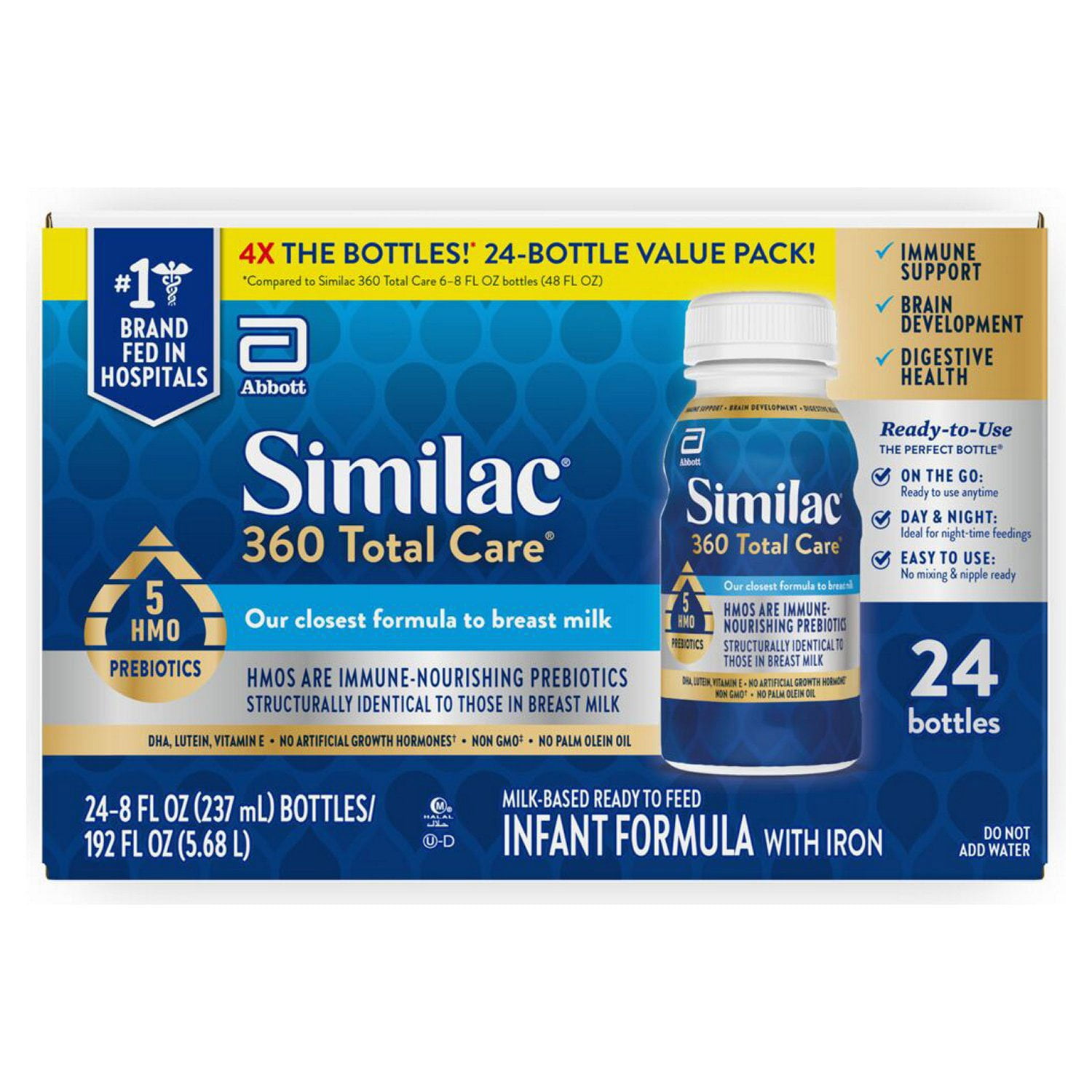 Similac 360 Total Care Infant Formula, Ready to Feed, 8 fl. oz., 24 ct ...