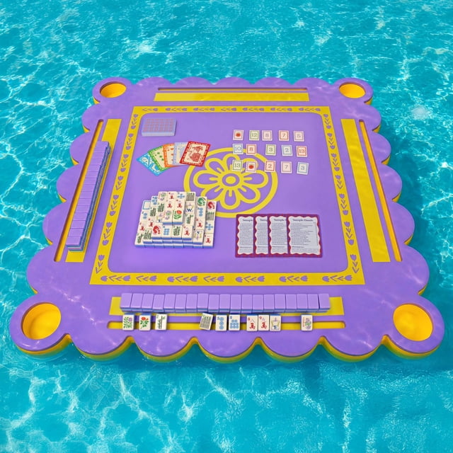 3-in-1 Floating Game Mat: Mahjong, Rummi Cube, and Waterproof Cards ...