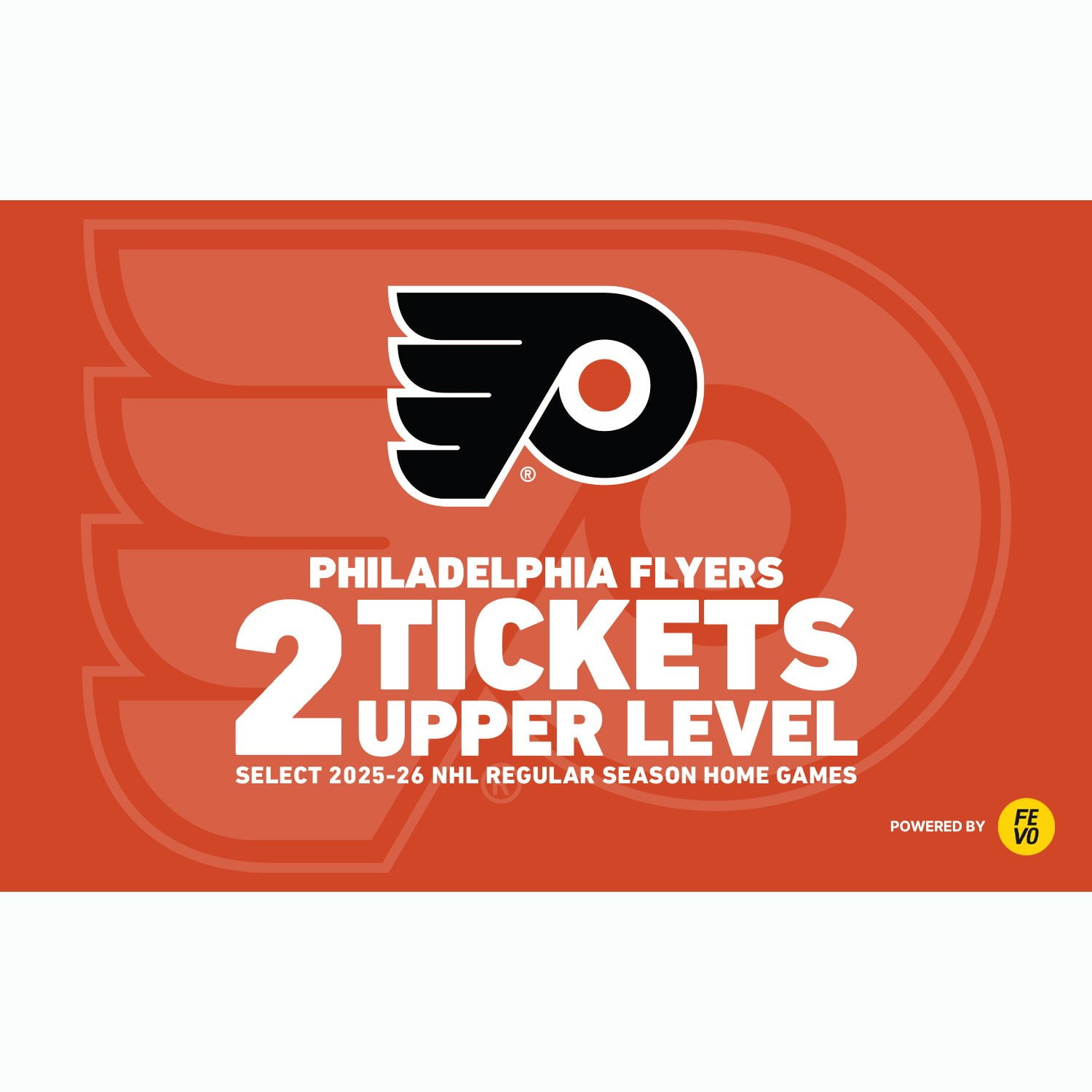 NHL Philadelphia Flyers, Two (2) Upper Level Tickets eVoucher ...