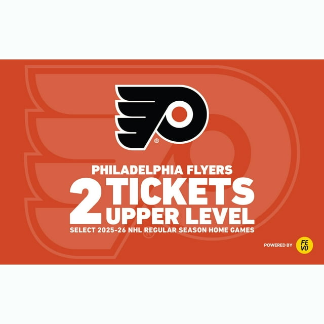 NHL Philadelphia Flyers, Two (2) Upper Level Tickets eVoucher ...