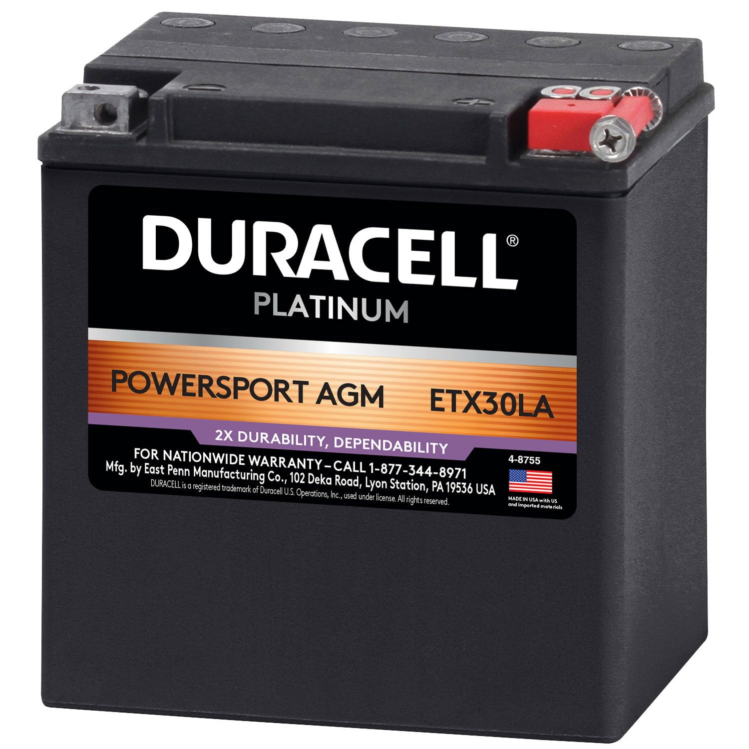 Duracell AGM Powersport Battery, Group Size ETX30LA - Samsclub.com