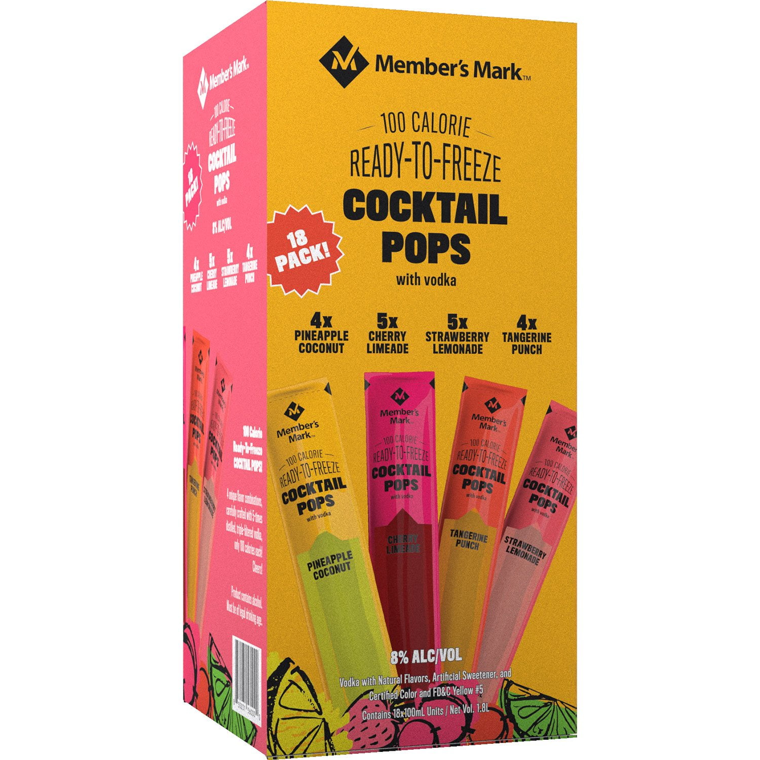 Member's Mark Vodka Cocktail Pops (100 ml pop, 18 pk.) - Samsclub.com