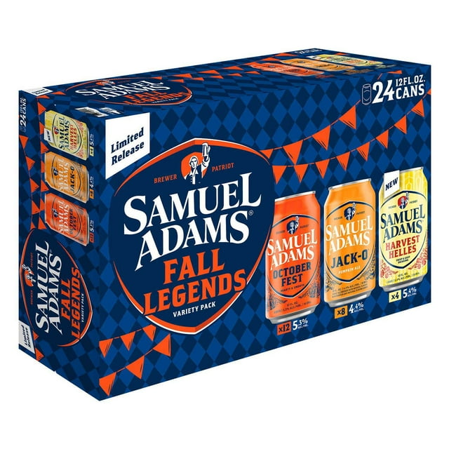 Samuel Adams Fall Legends Seasonal Ale and Lager Beer Variety Pack, 12 ...