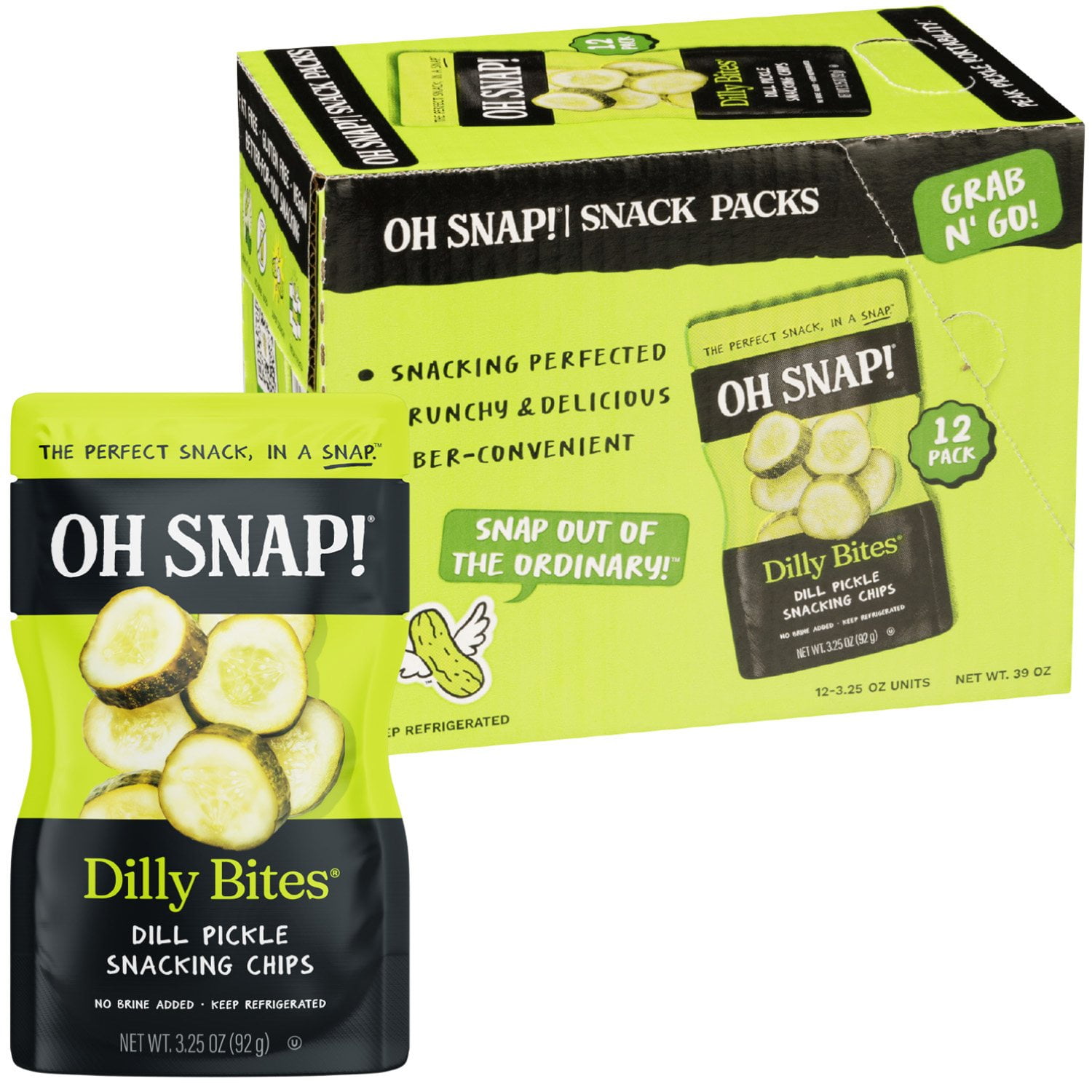 OH SNAP! Dilly Bites Dill Pickle Snack Packs, 3.25 fl. oz., 12 ct ...