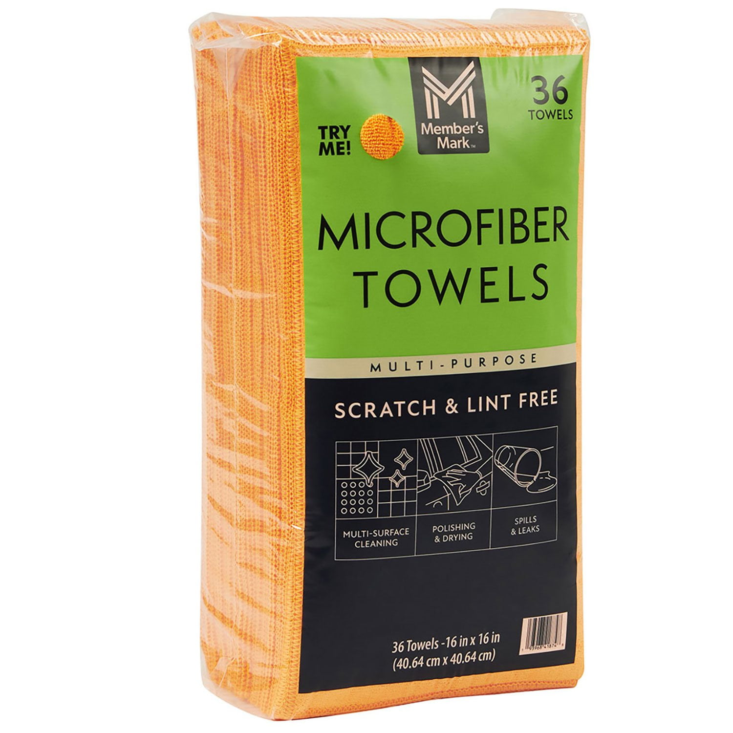 Member's Mark Microfiber Towels, 16" x 16", 36 ct., Choose Color ...