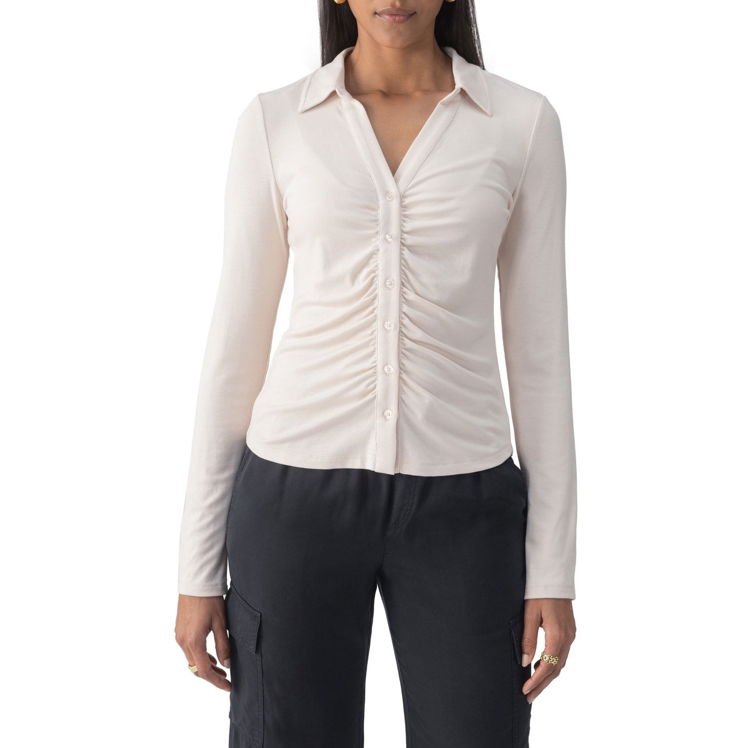 Social Standard by Sanctuary Women's Ruched Button-Up Top - Samsclub.com
