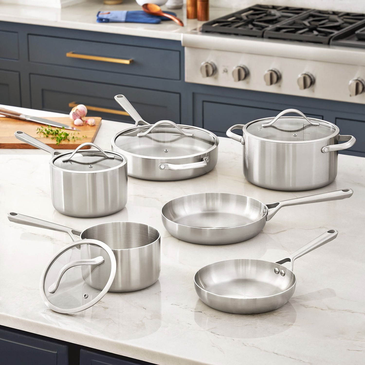Member's Mark 10-Piece Modern Tri-ply Cookware Set - Samsclub.com