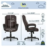 Serta Mid-Back Office Chair With Mesh Accents And Memory Foam ...