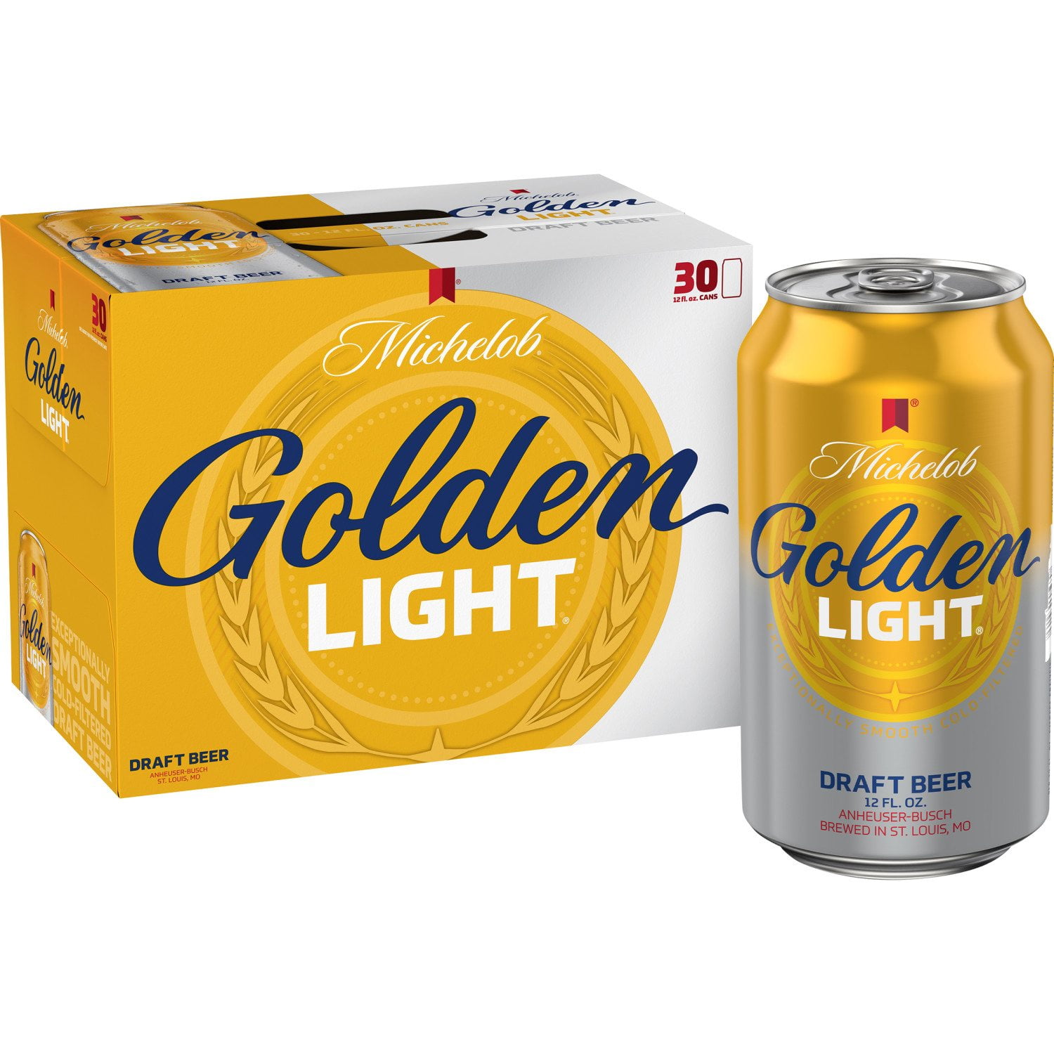 Michelob Golden Draft Light American Lager Beer, 12 fl. oz. can, 30 pk ...