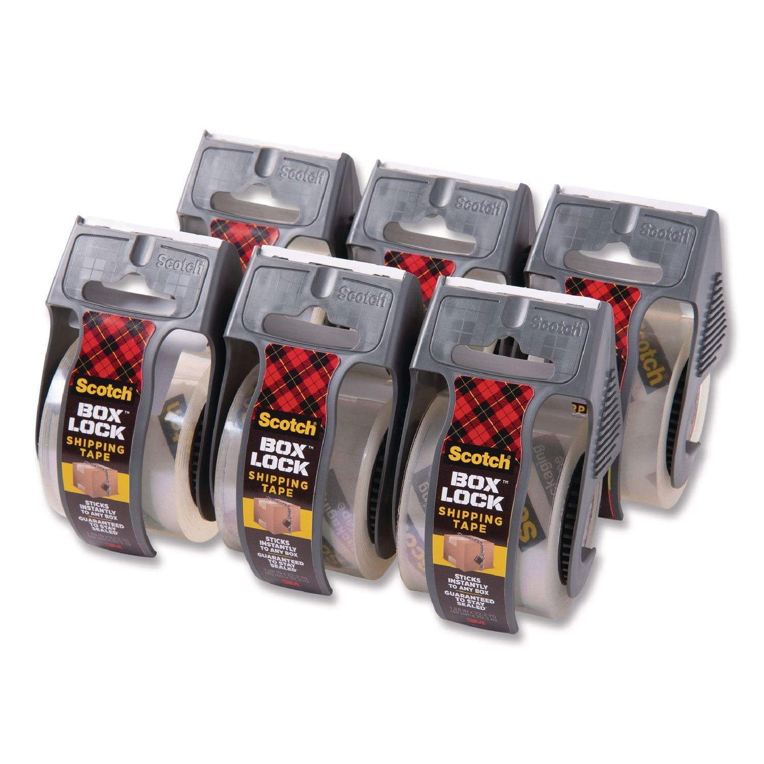 Box Lock Shipping Packaging Tape, 1.5" Core with Dispenser, 1.88" x 22. ...